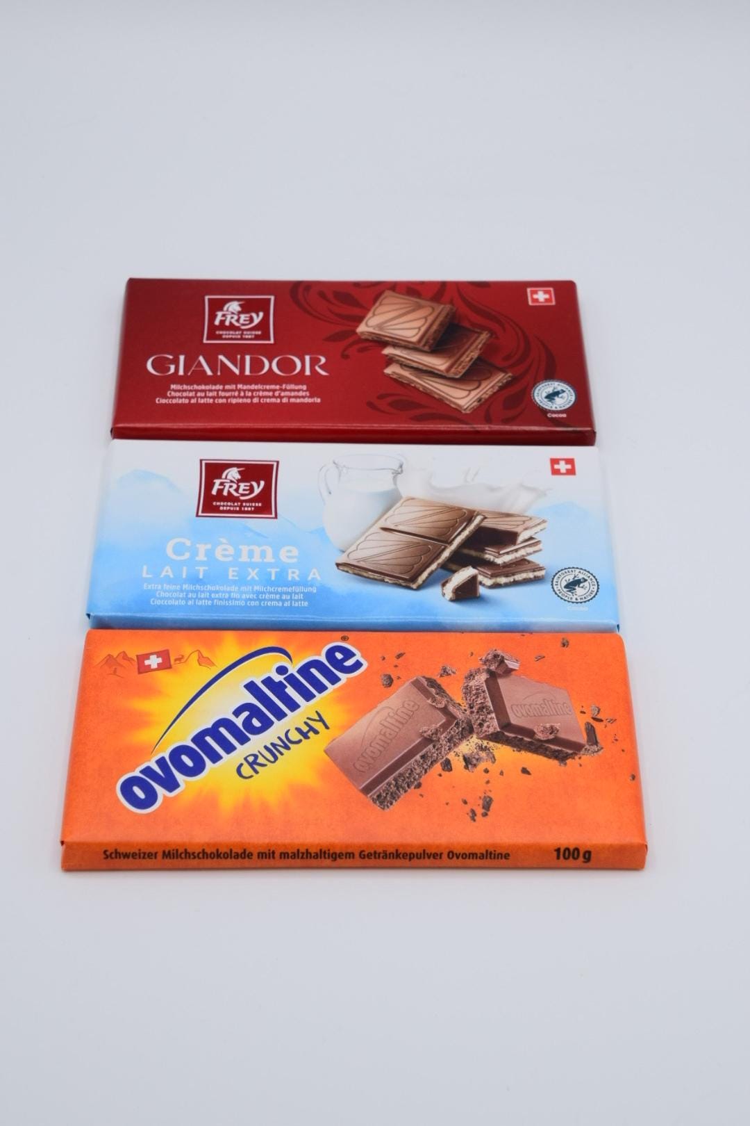 Frey Giandor Chocolate, Frey Crème (typically Swiss), Ovomaltine (swiss ...
