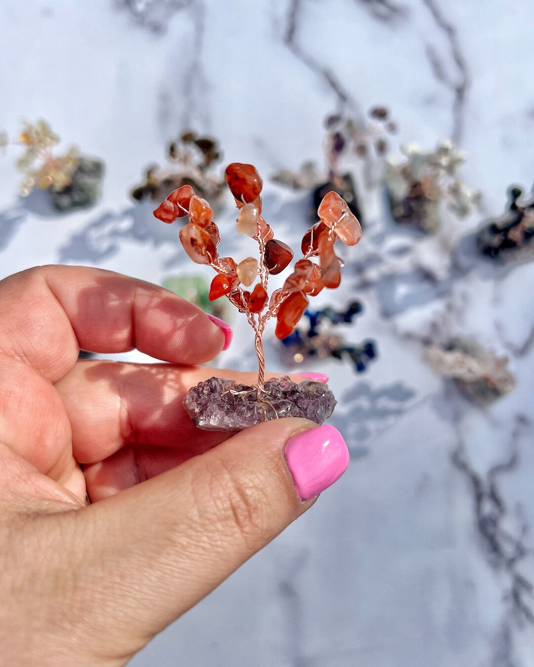 YOU CHOOSE Mini Crystal Tree of Life W/ Amethyst Base,gem Tree,crystal ...