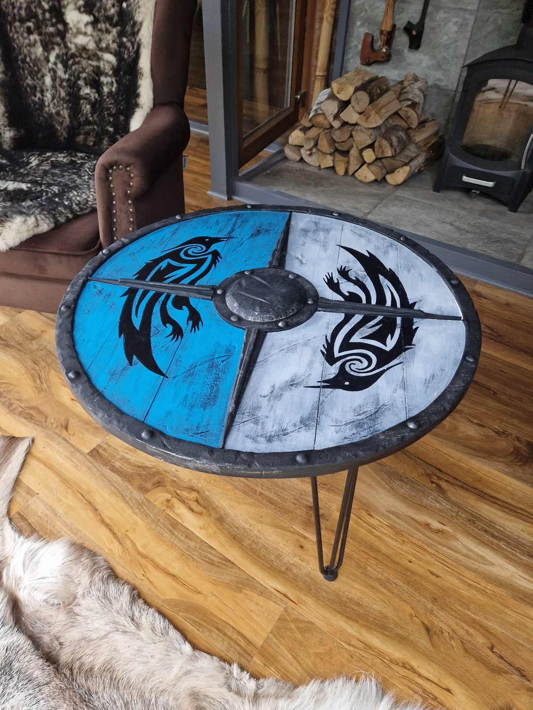 Medieval Battleworn Viking Shield Coffee / Side Table - Choose Design ...