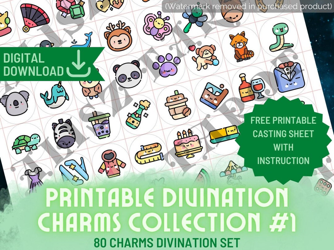 Printable Charm Divination Fortune Telling Collection 1 - Casting Sheet ...