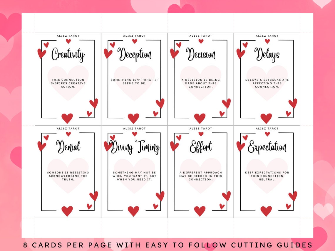 Romance Oracle Cards 79 Card Printable Deck for Twin Flame & - Etsy