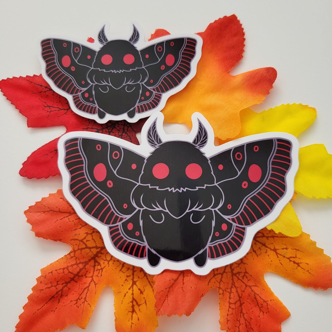 Mothman Sticker Water Resistant Glossy Witchy Folklore Mythology Black ...