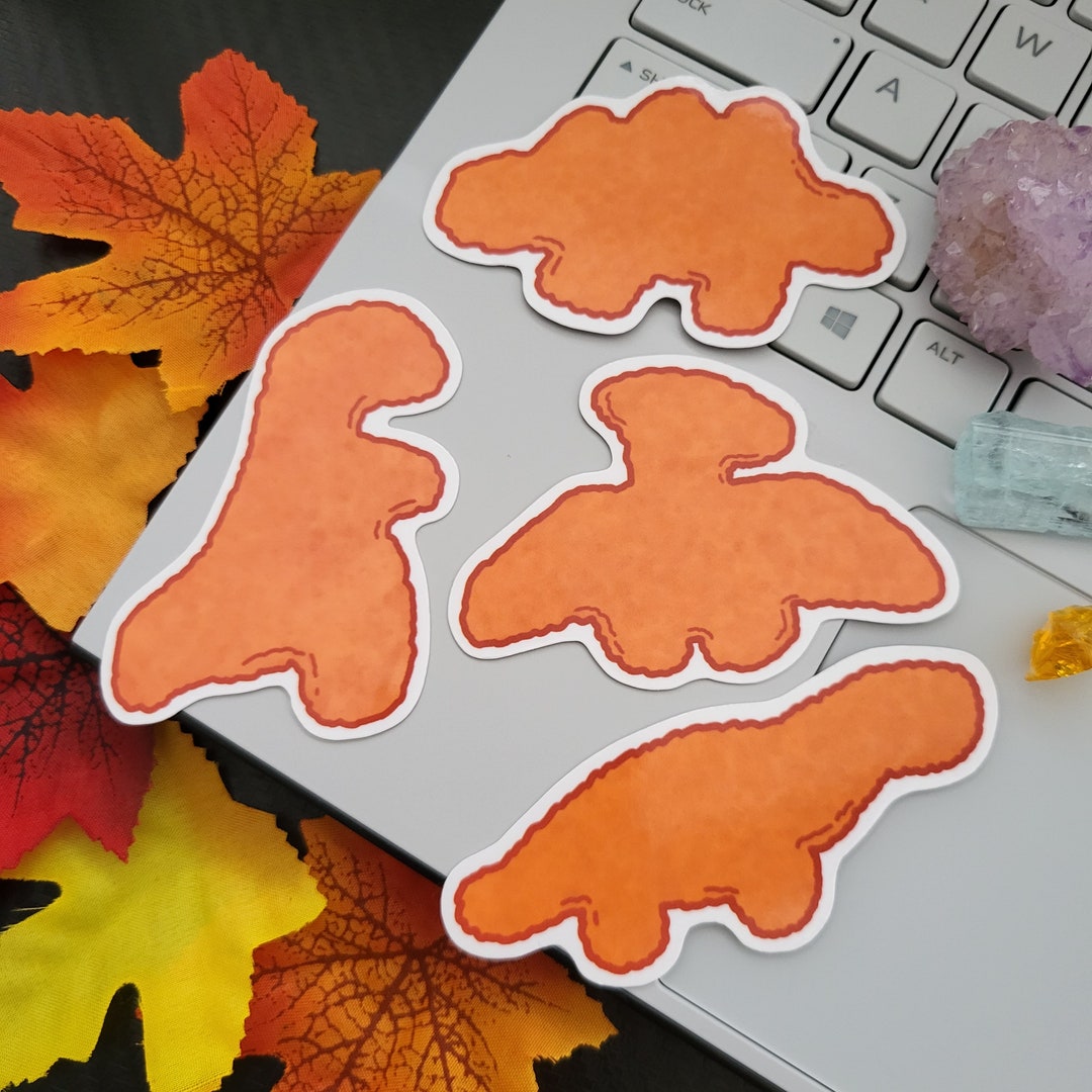 Dino Nuggets Sticker Water Resistant, Chicky Nuggies, Chicken Nugget ...