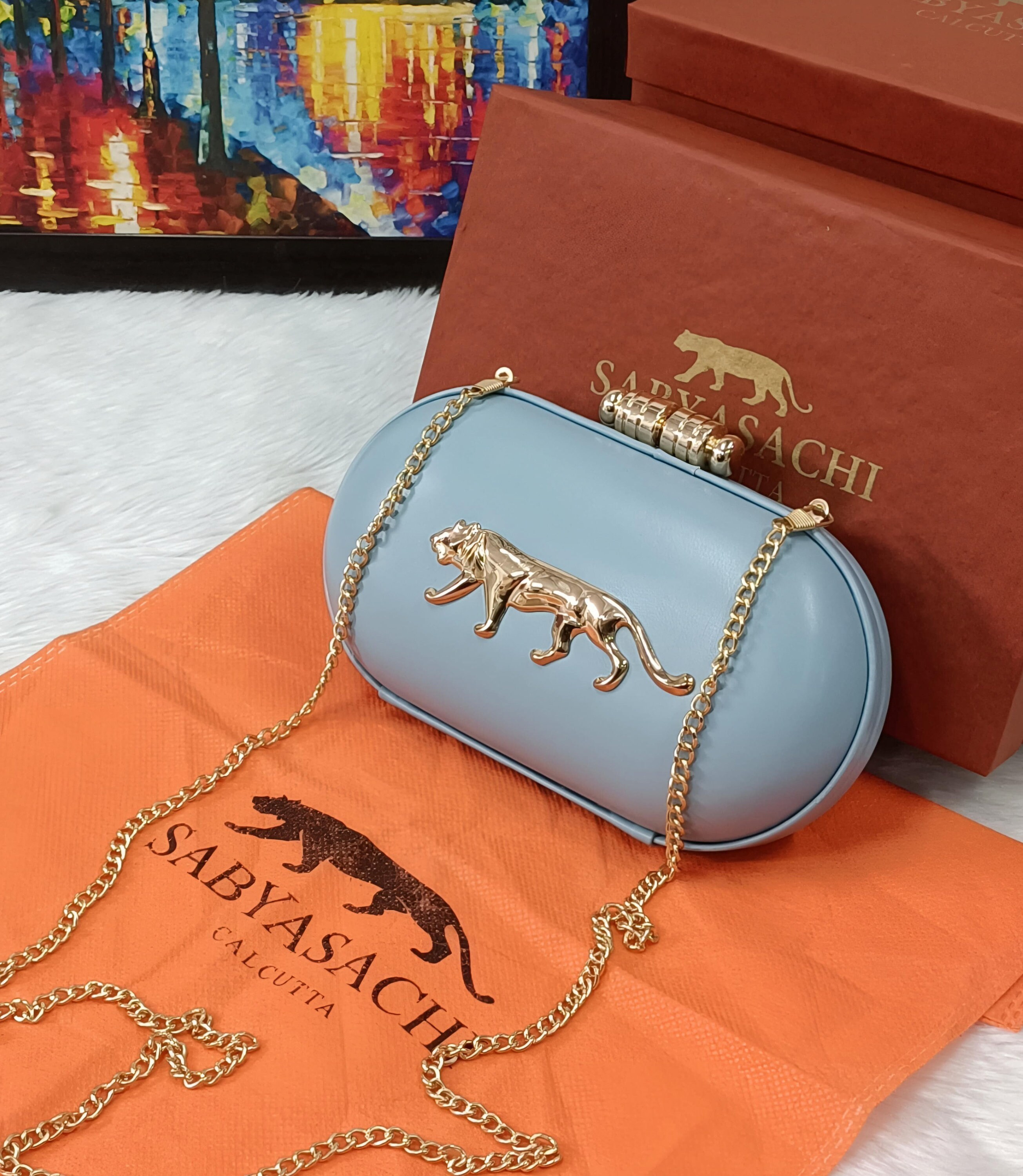 Sabyasachi Inspired Clutches,metal Box Clutch Fully Covered With Suede Subtle Clutch Purse for ...