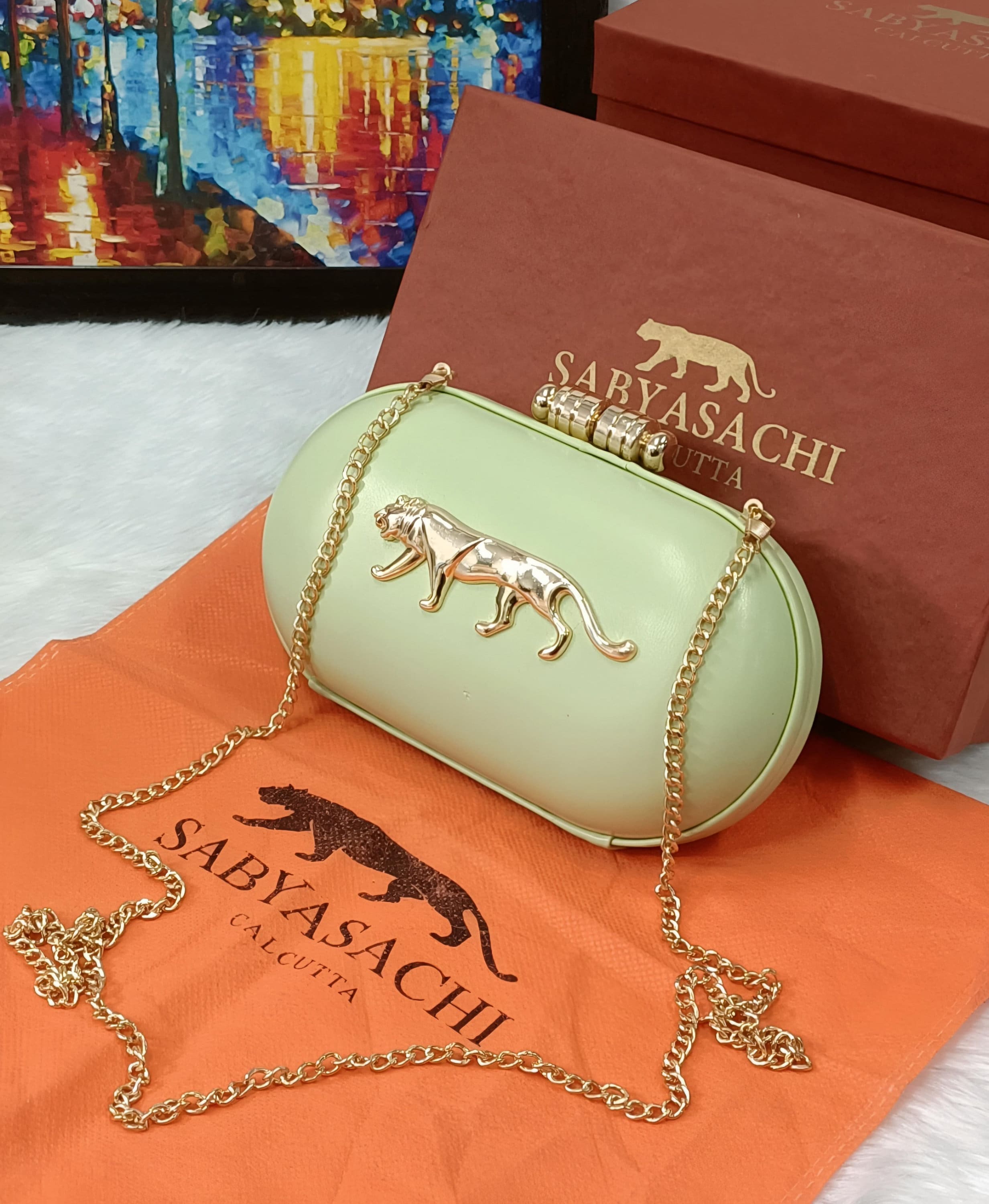 Sabyasachi Inspired Clutches,metal Box Clutch Fully Covered With Suede Subtle Clutch Purse for ...