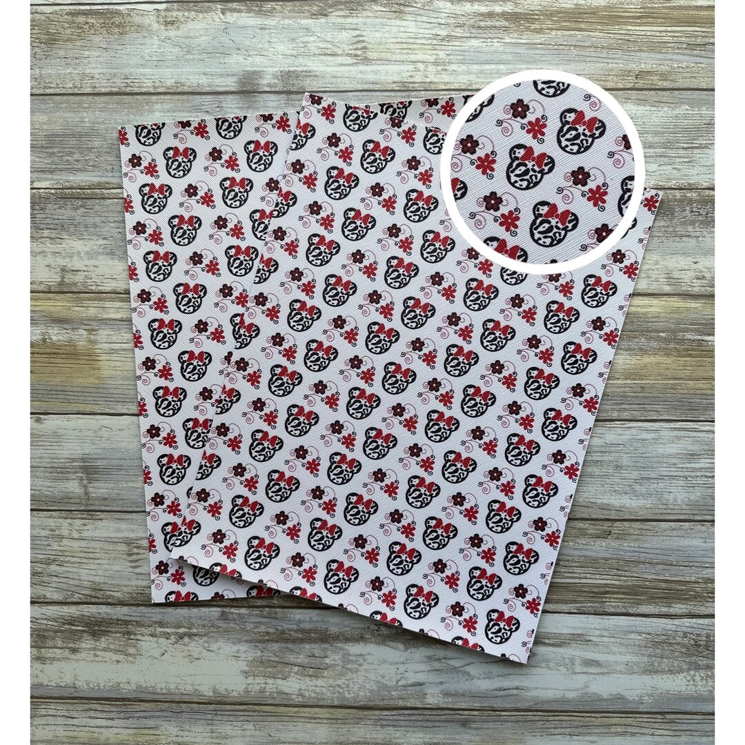 Minnie Mouse Faux Leather, Minnie Flowers, Faux Leather for Bows and ...