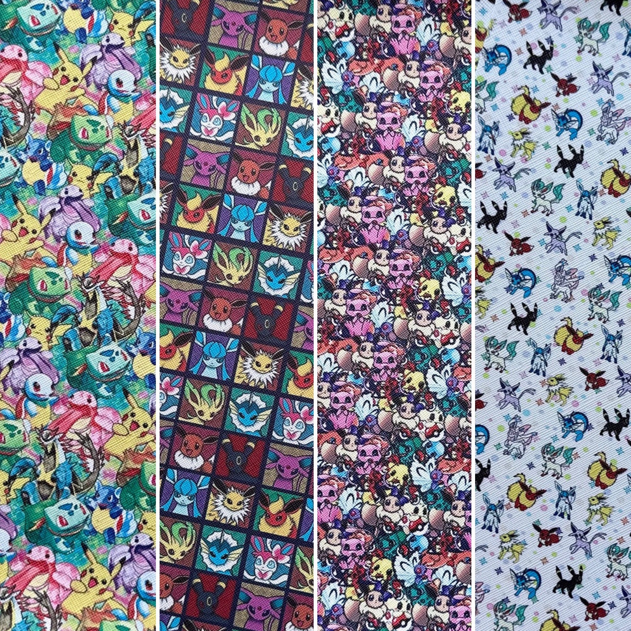 Pokemon Faux Leather Sheets, Eevee, Pikachu, Bulbasaur, Faux Leather ...