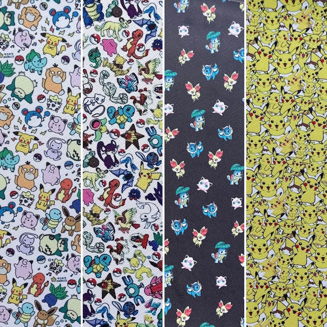 Pokemon Faux Leather, Pikachu Faux Leather Sheets - Etsy
