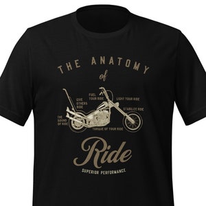 Easy Rider Shirt, Biker Shirt, the Anatomy of Ride T-shirt, Motorcycle ...