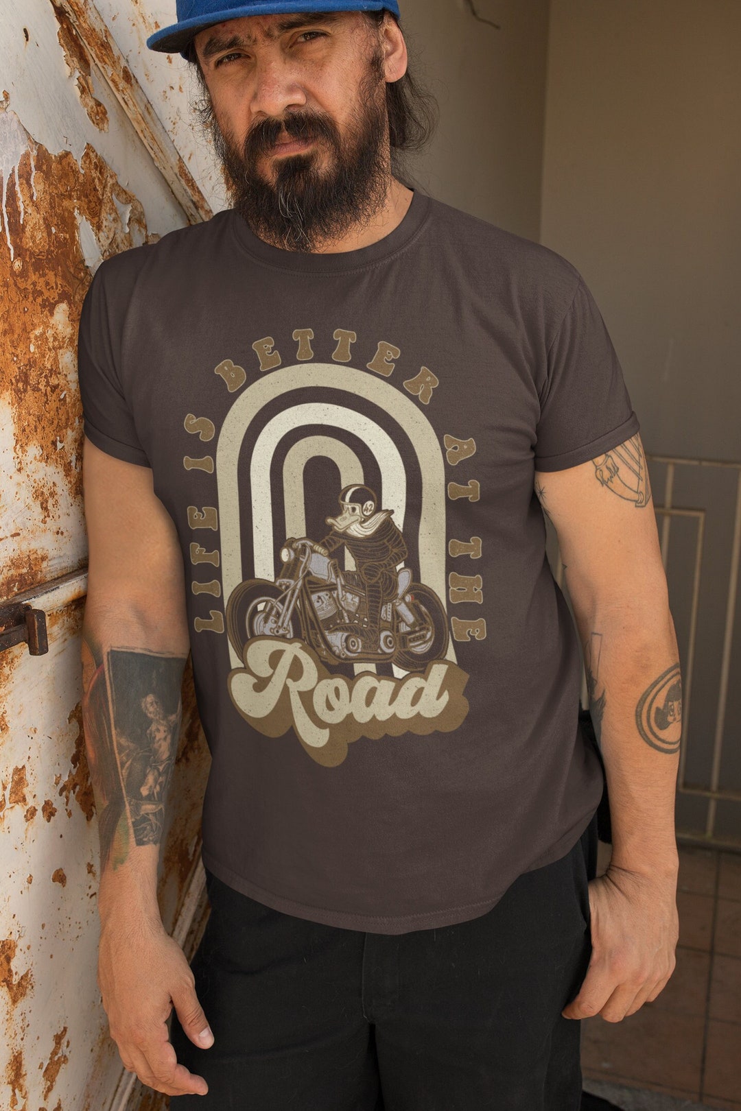 Hippie Biker T-shirt, Boho Motorcycle Shirt, Open Road Shirt, Journey ...