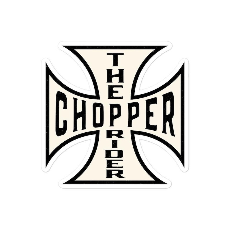 Chopper Motorcycle Sticker, Maltese Cross Bubble-free Stickers, Bobber ...