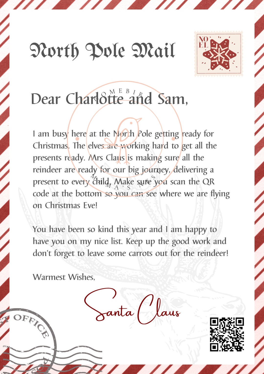 Personalized Letter From Santa - Digital Printable Download for ...