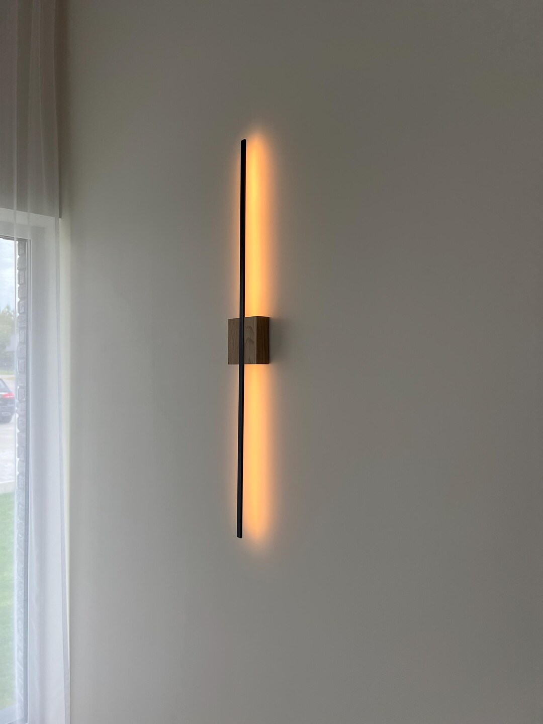 Modern Wall Lamp, Wooden Sconce, Minimalist Wooden Wall Lamp ...
