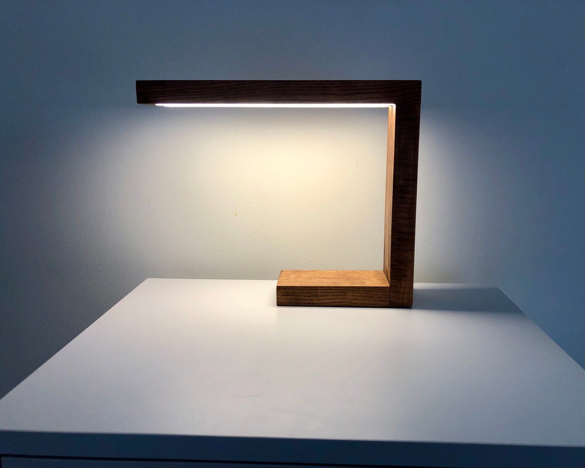 Modern Table LED Lamp Wooden Reading Lamp Wood Lamp Desk | Etsy UK