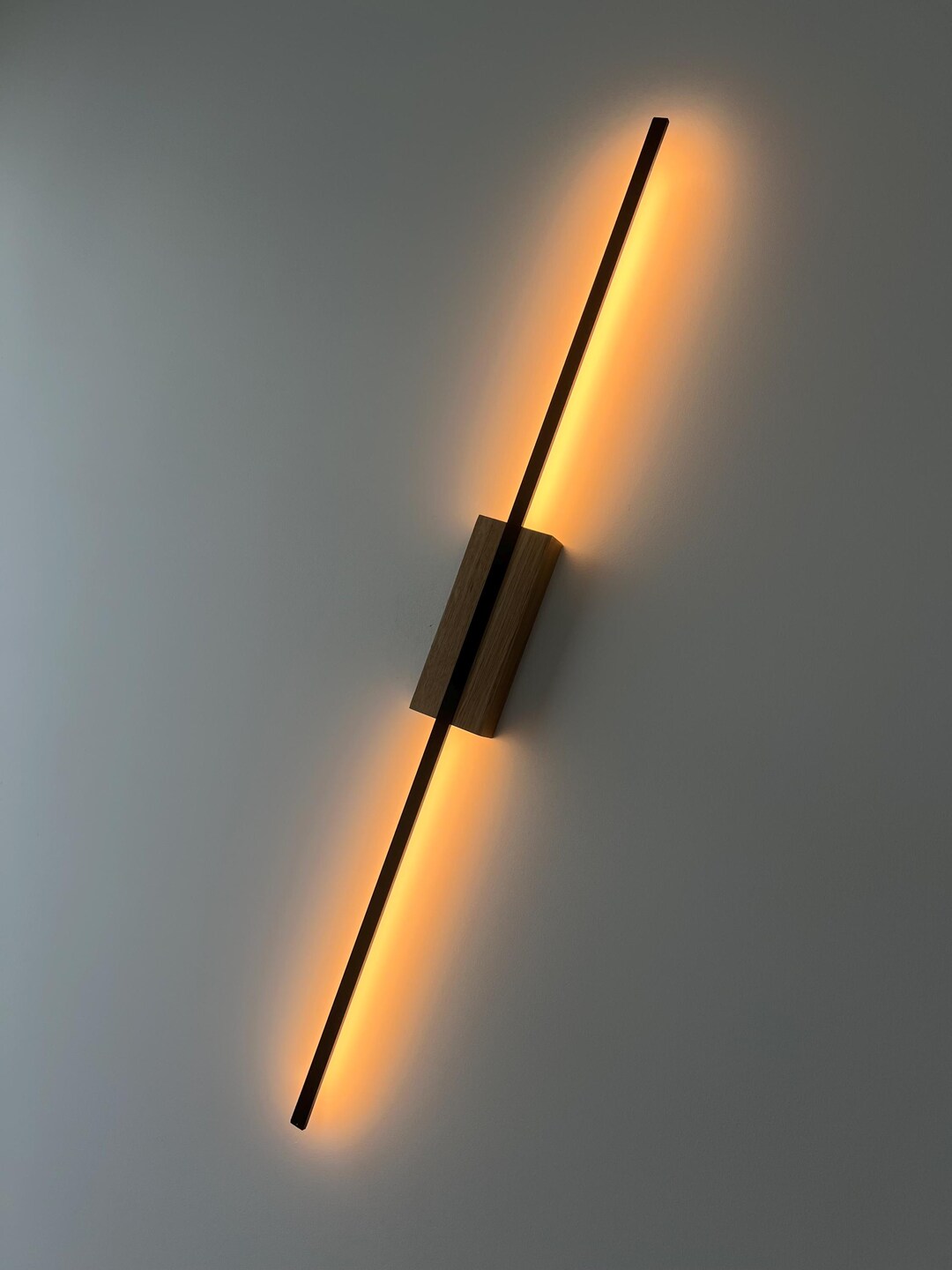 Modern Wooden Oak Wall Lamp, Wooden Sconce Minimalist Design Wall Light ...