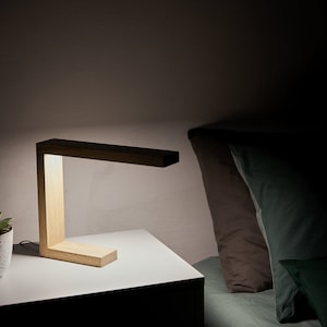 Modern Table LED Lamp, Wooden Reading Lamp, Wood Lamp, Desk Light ...
