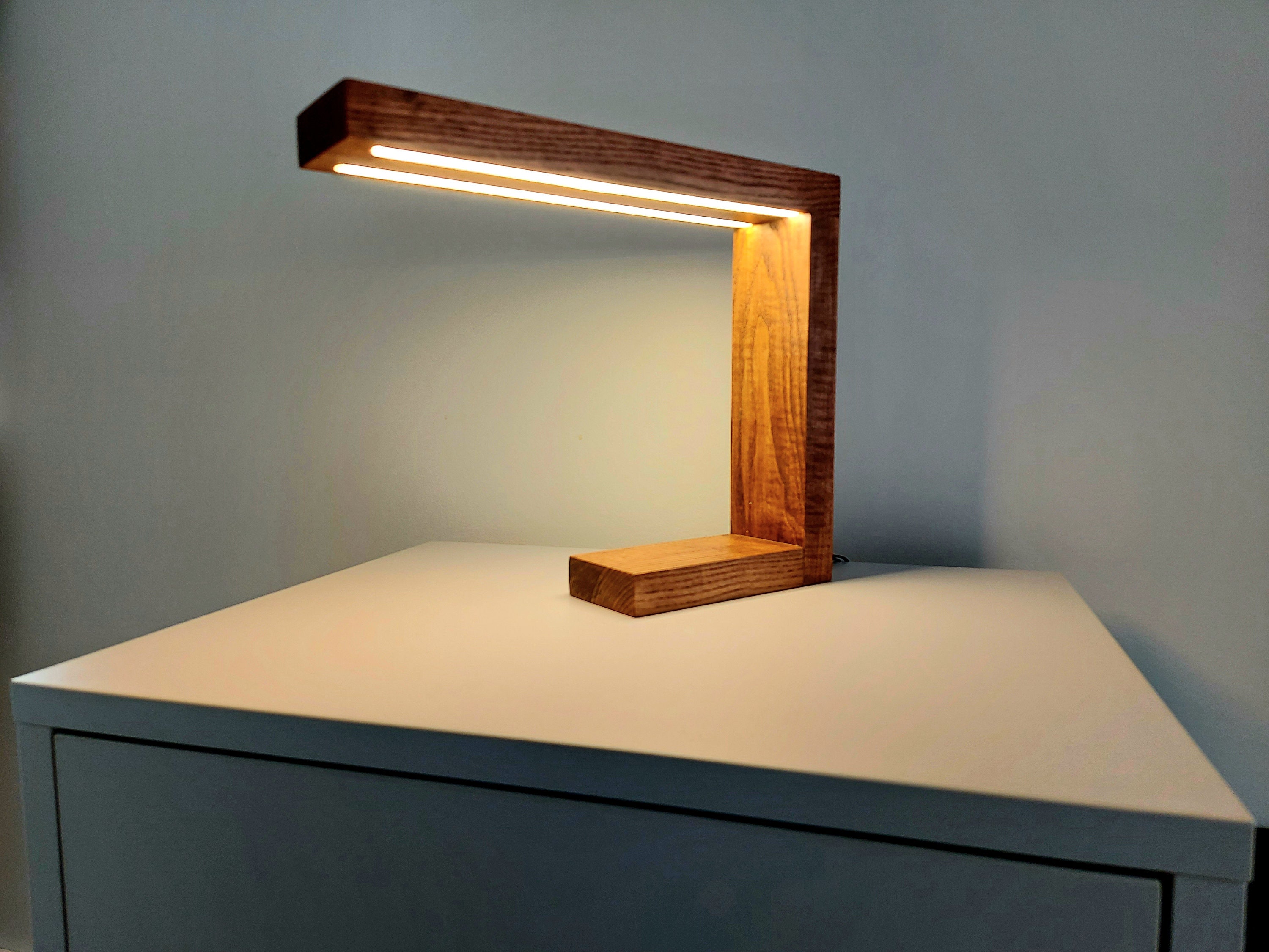 Modern Table LED Lamp Wooden Reading Lamp Wood Lamp Desk | Etsy UK