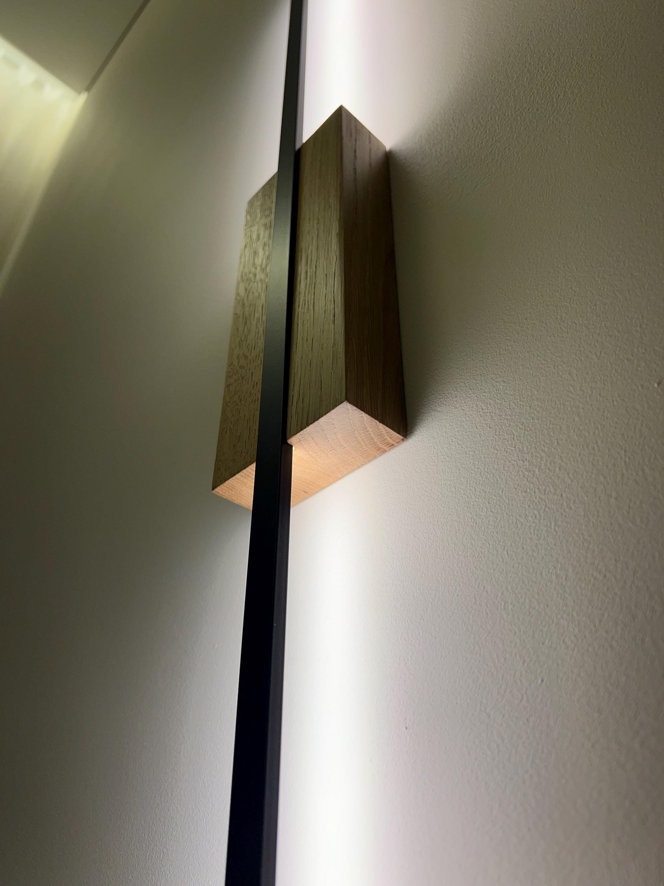 Modern Wooden Oak Wall Lamp, Wooden Sconce Minimalist Design Wall Light ...