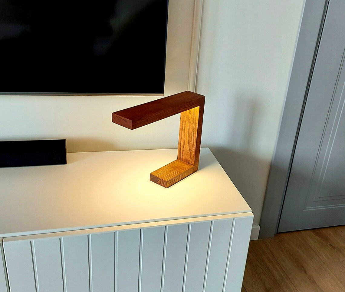 Modern Table LED Lamp Wooden Reading Lamp Wood Lamp Desk | Etsy UK