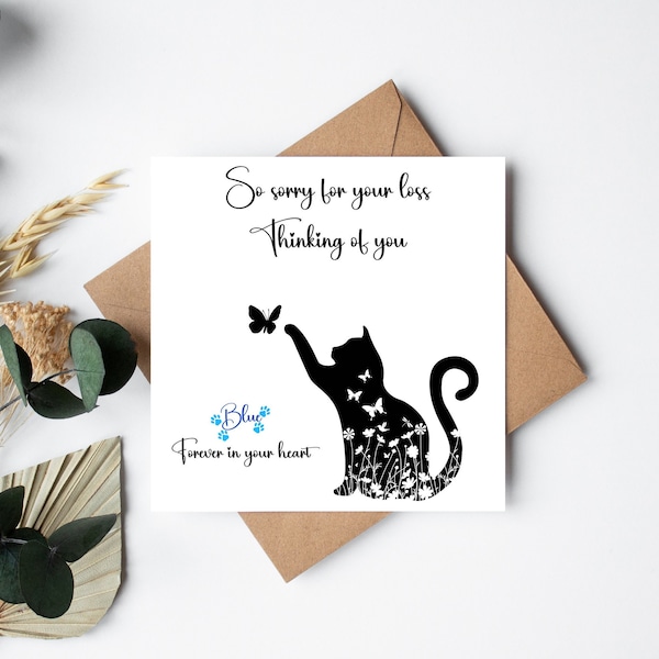 Sympathy Card for Cat Loss - Etsy
