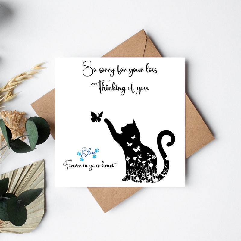 Black Cat Card Memorial - Etsy UK