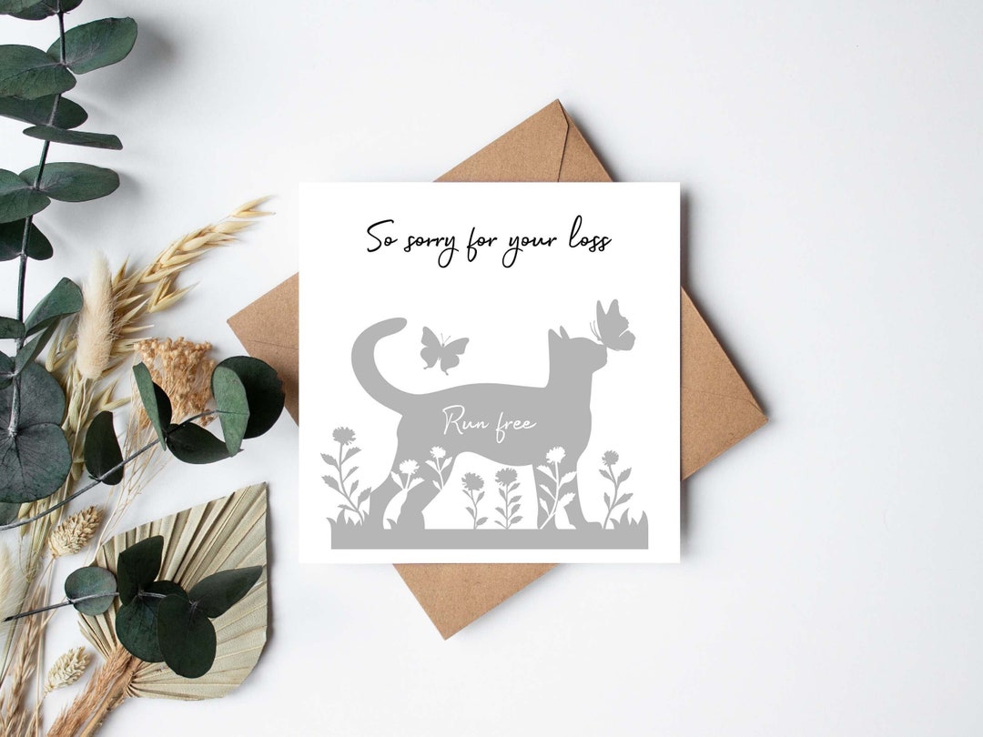 So Sorry for Your Loss Loss of Cat Beautiful Textured Card 15x15cm Pet ...