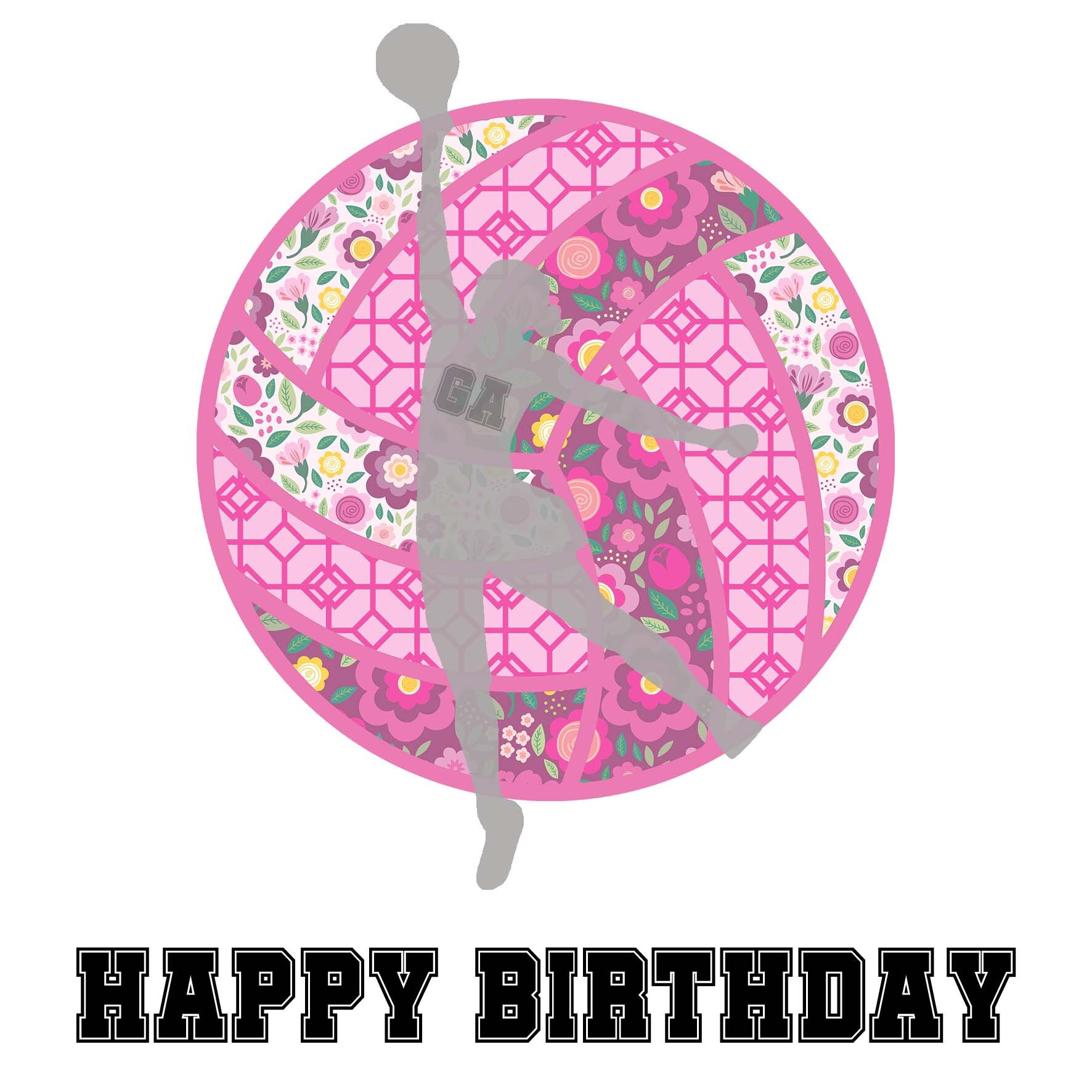 Beautiful Netball With Netball Player Luxury Birthday Card Player ...