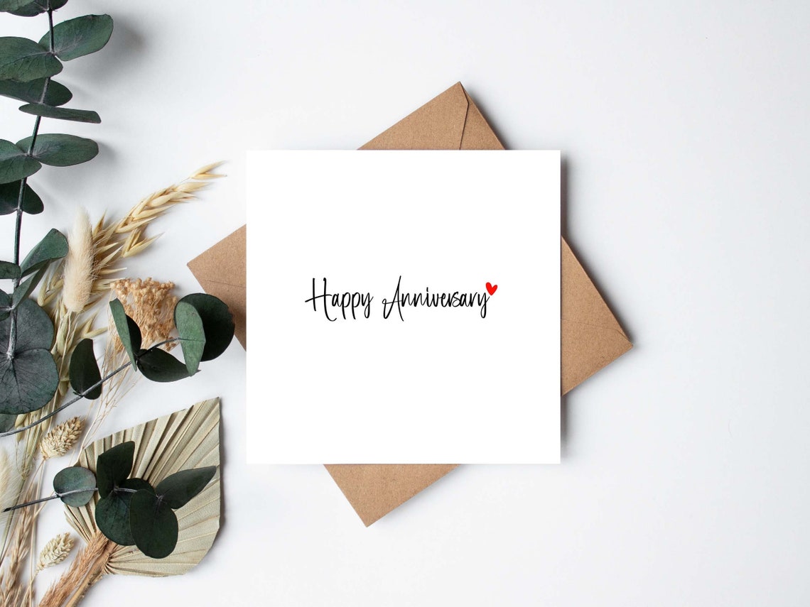 Happy Anniversary Beautifully Simple Minimalist Classic Card - Etsy