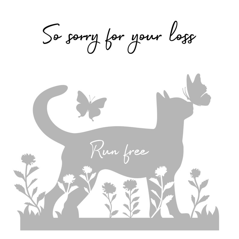 So Sorry for Your Loss Loss of Cat Beautiful Textured Card 15x15cm Pet ...