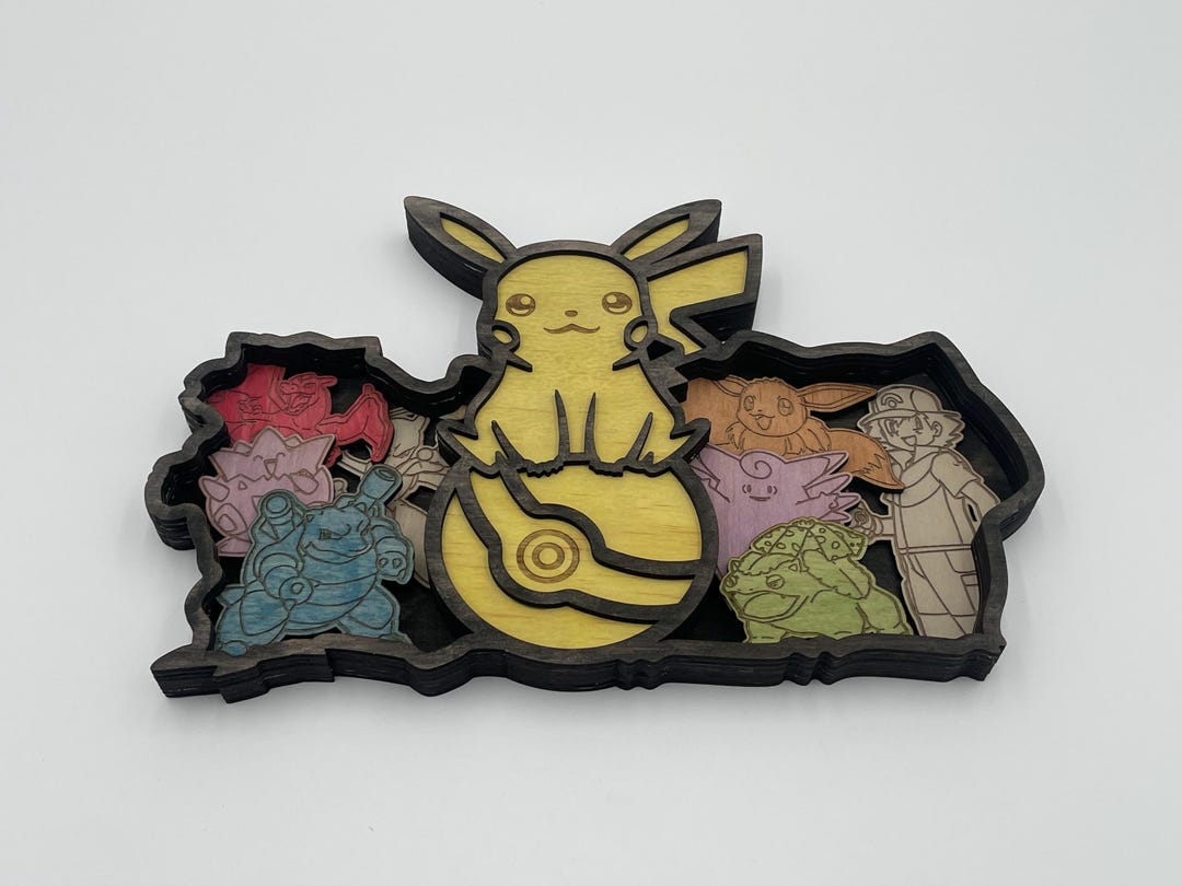 Pokemon - Pikachu and Friends - Multi Layer Wood Art - Laser Cut and ...