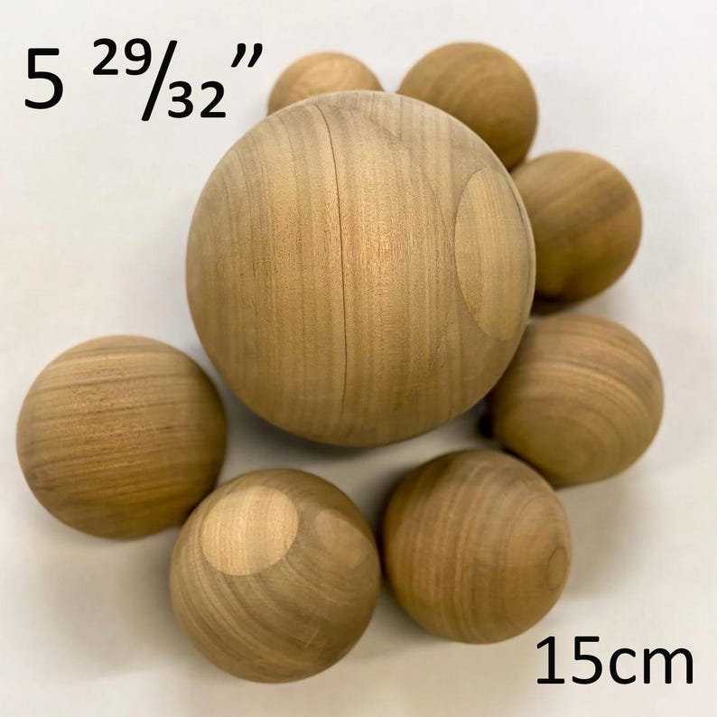 5.9 Inch / 15cm Diameter Bespoke Wooden Ball, Natural Finish, Oak ...