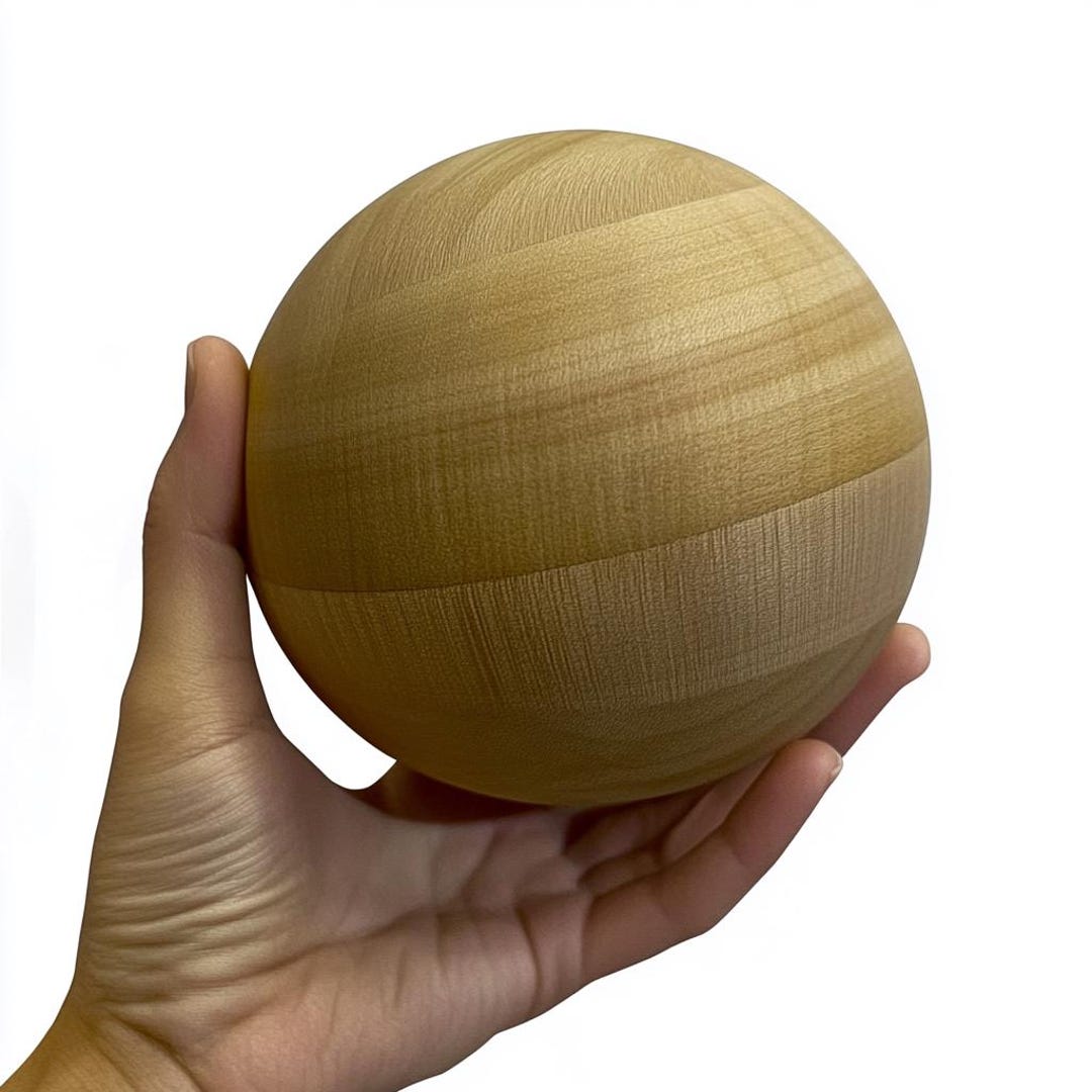 5.12 Inch / 13cm Diameter Bespoke Wooden Ball, Natural Finish, Oak ...