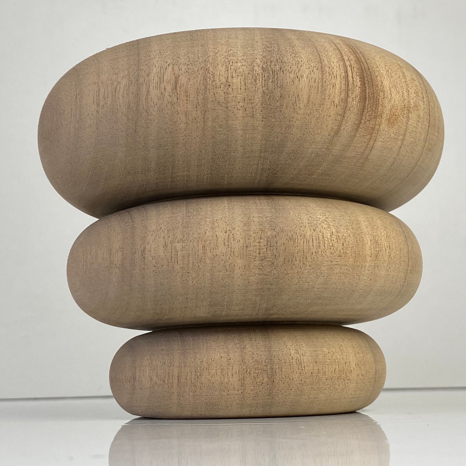 Wooden Bun-stack Furniture Leg 12cm & 14cm Diameter, Natural Finish ...