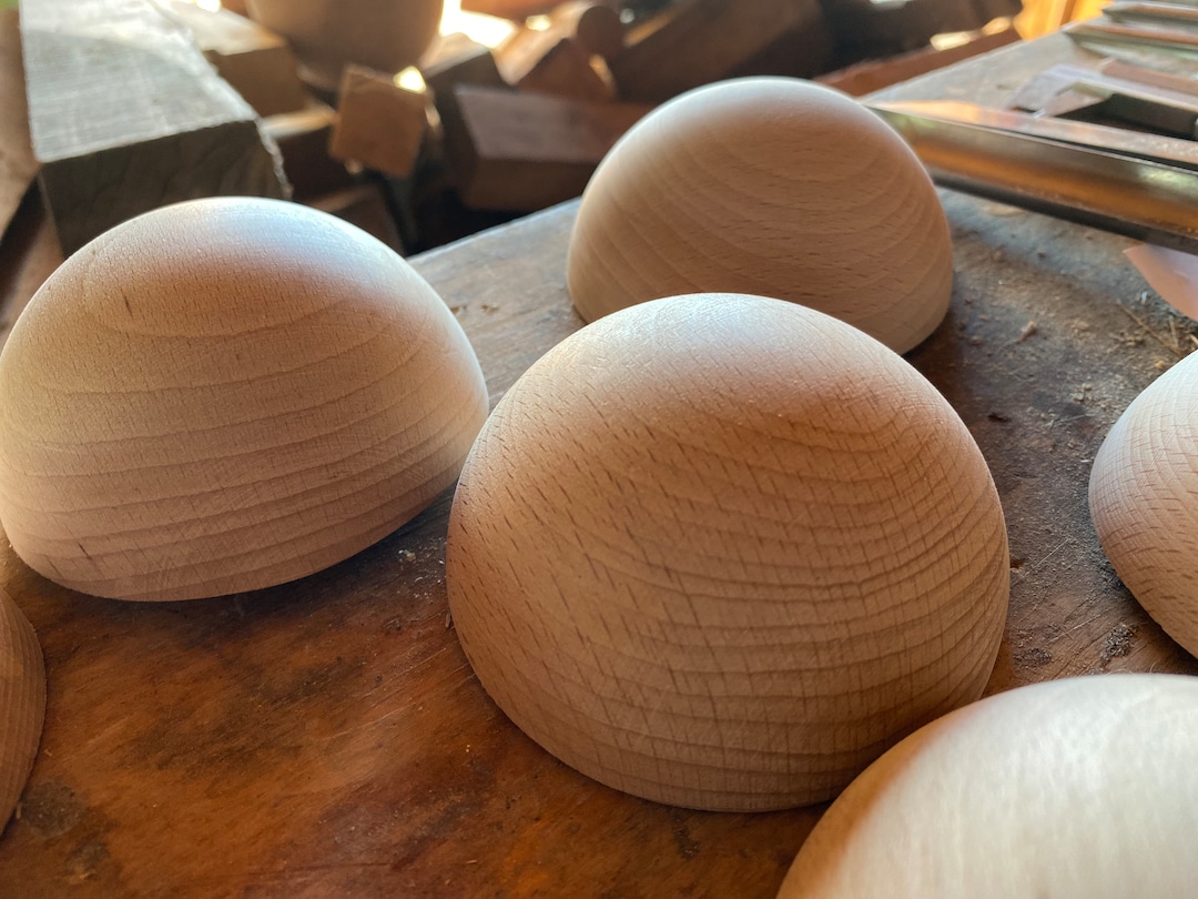 Wooden Dome, 6cm to 34cm Diameter Crafts Half-ball Hemisphere, Natural ...
