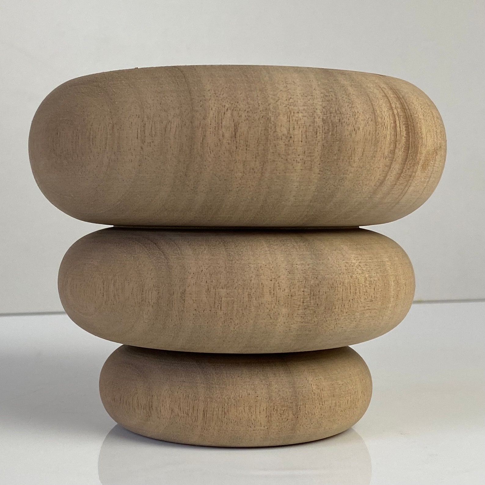 Wooden Bun-stack Furniture Leg 12cm & 14cm Diameter, Natural Finish ...