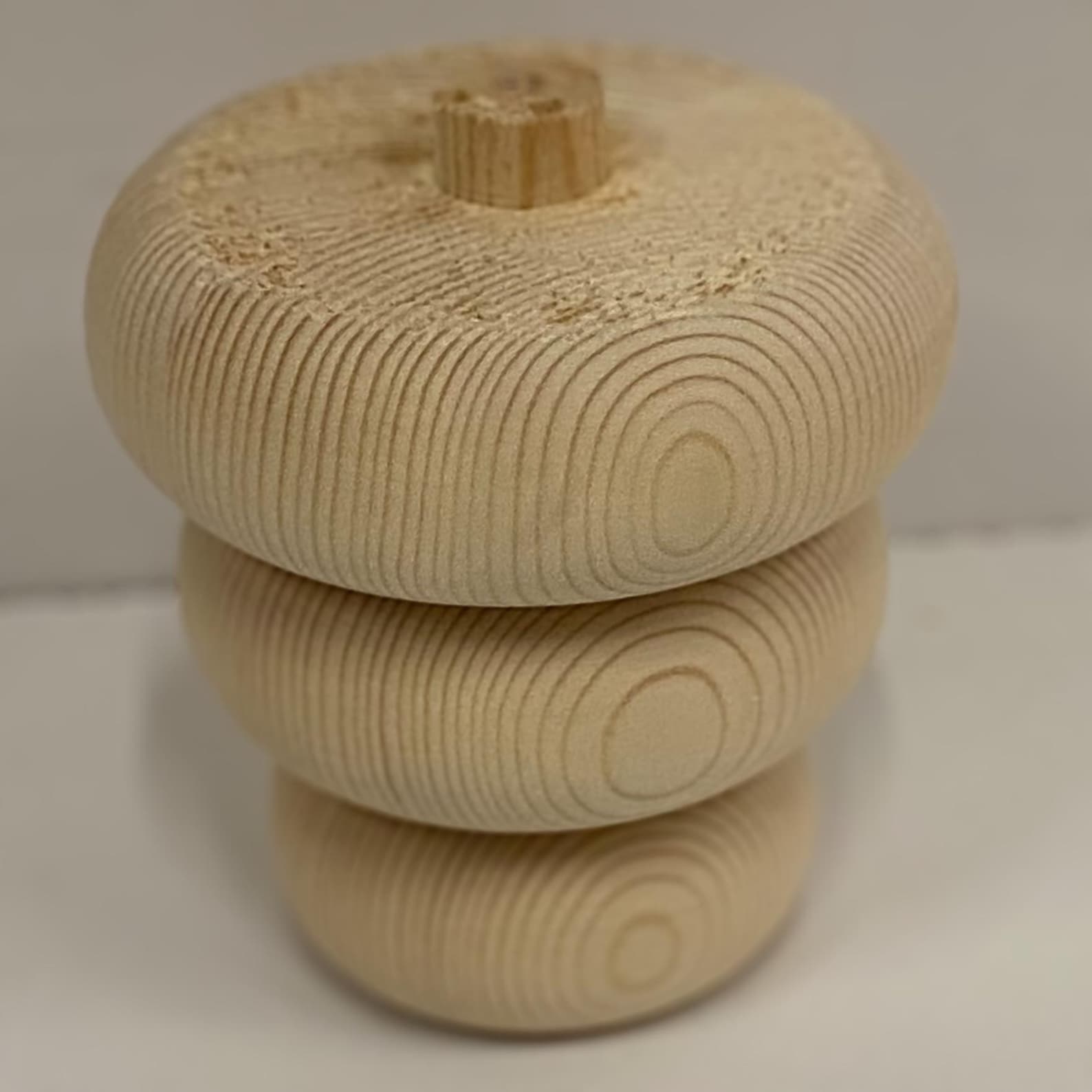 Wooden Bun-stack Furniture Leg 12cm & 14cm Diameter, Natural Finish ...