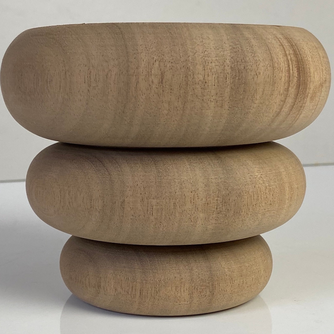Wooden Bun-stack Furniture Leg 12cm & 14cm Diameter, Natural Finish ...