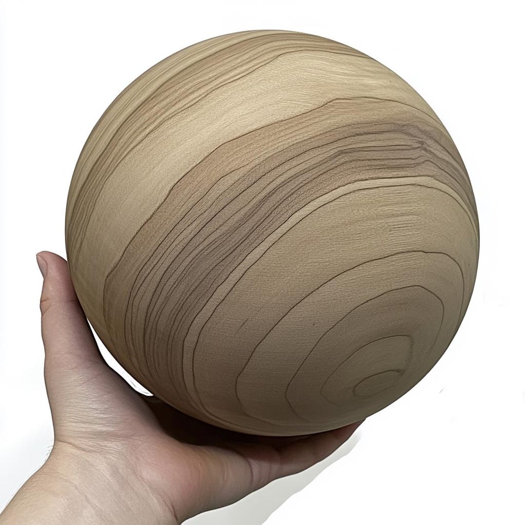 6.7 Inch / 17cm Diameter Bespoke Wooden Ball, Natural Finish, Oak ...