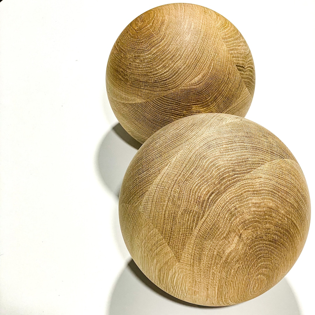 Handmade Oak Wood Ball: Natural Finish, DIY Crafts & Decor (10cm-34cm ...