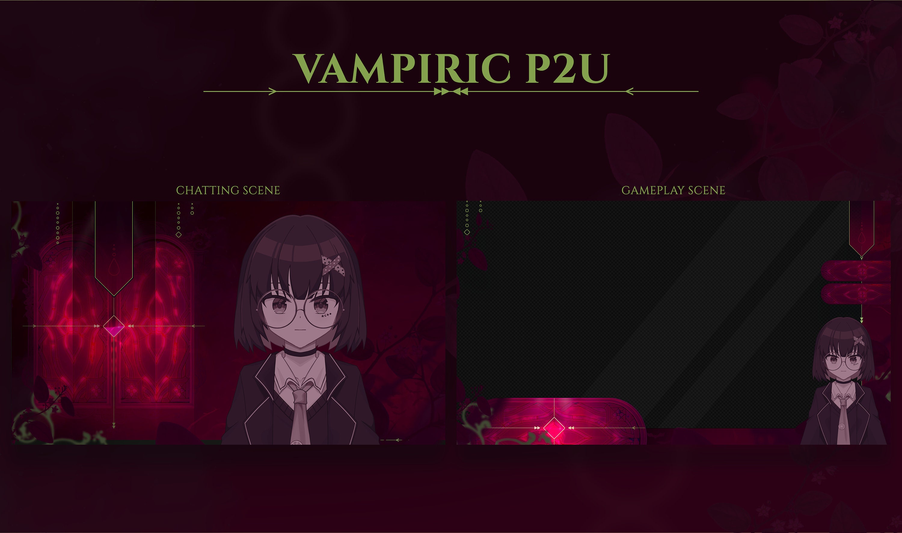 Vampiric Vtuber Stream Overlays. - Etsy