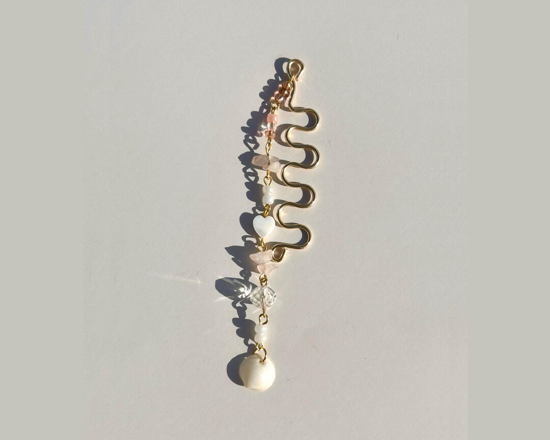 Beaded Wire Bookmark, Seashell & Rose Quartz Charm - Etsy