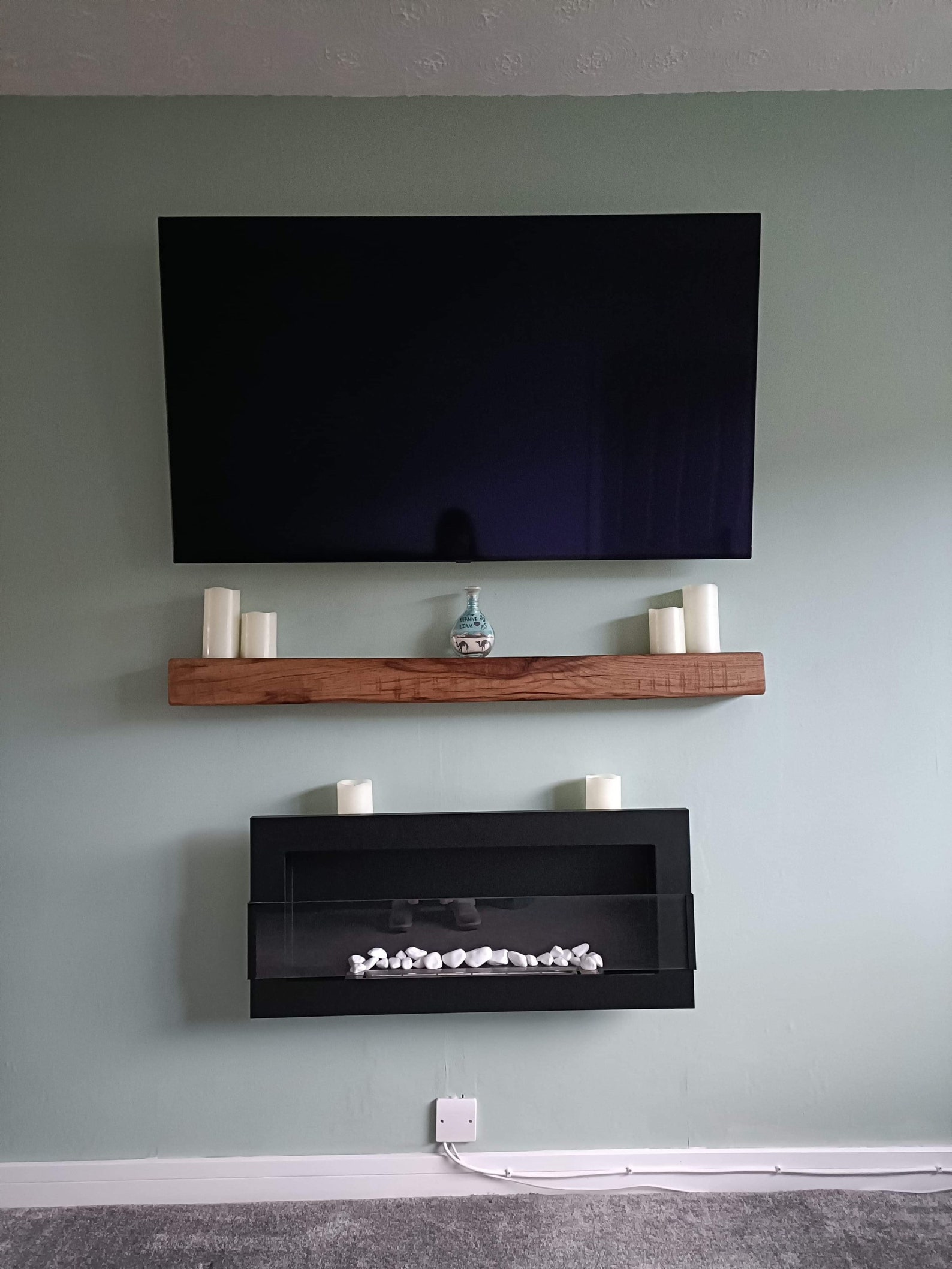Floating Oak Mantel Shelf - Fire Place Beam Made From Solid Oak - 9.5cm ...