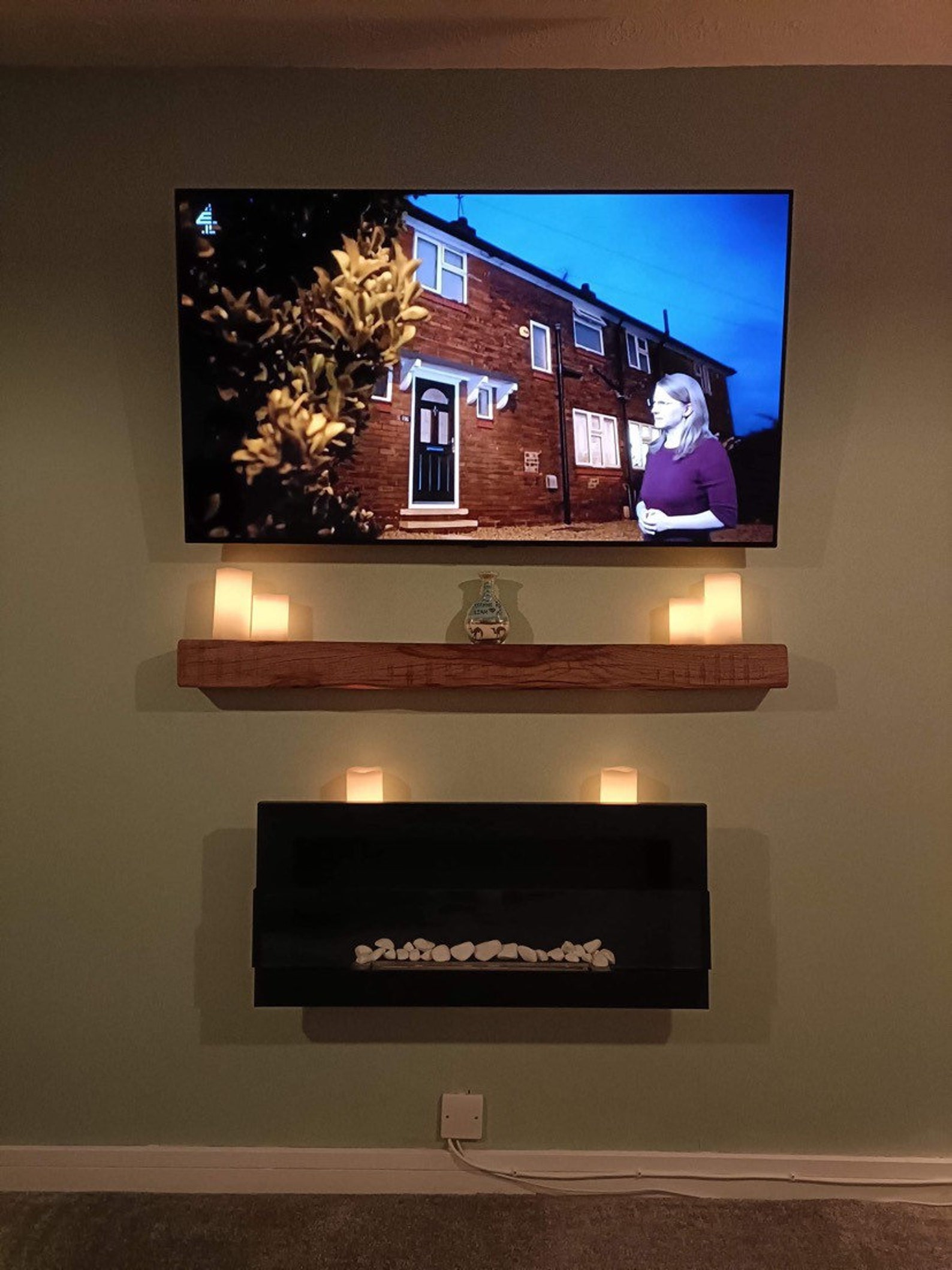Floating Oak Mantel Shelf - Fire Place Beam Made From Solid Oak - 9.5cm ...