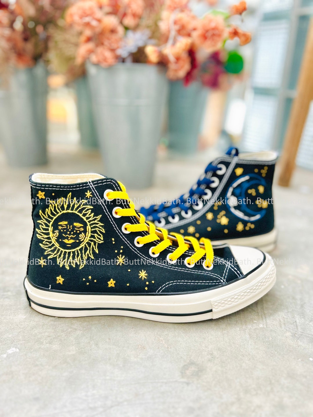 Sun and Moon Embroidery Custom Converse Chuck Taylor Embroidered Shoes ...