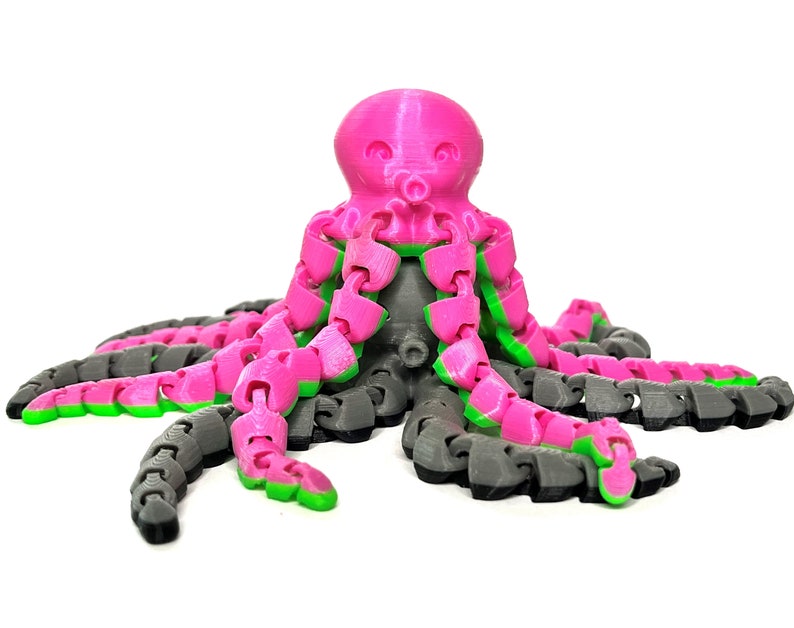 3D Printed Octopus (LONGER LEGS)- Articulated Octopus- Fidget Toy- Desk ...
