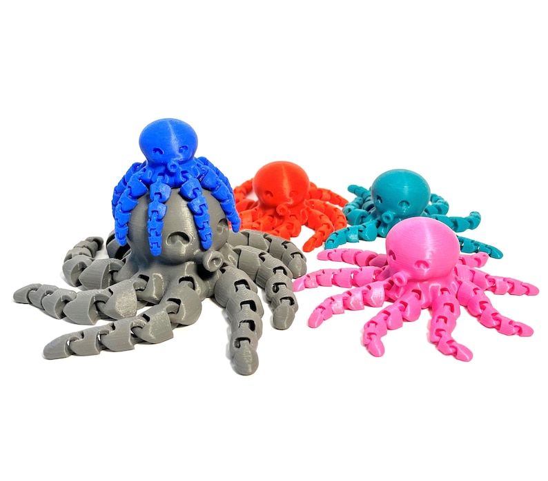 3D Printed Octopus- Articulated Octopus- Fidget Toy- Desk Ornament - Etsy