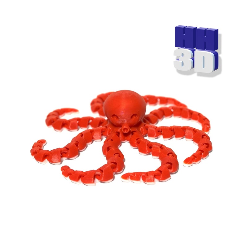 3D Printed Octopus LONGER LEGS Articulated Octopus Fidget - Etsy
