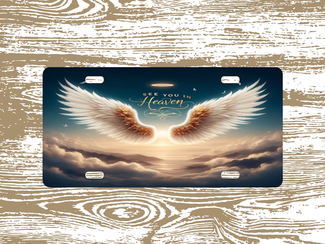 Angel Wings Front License Plate, Custom Car Decor (PNG Digital Download ...