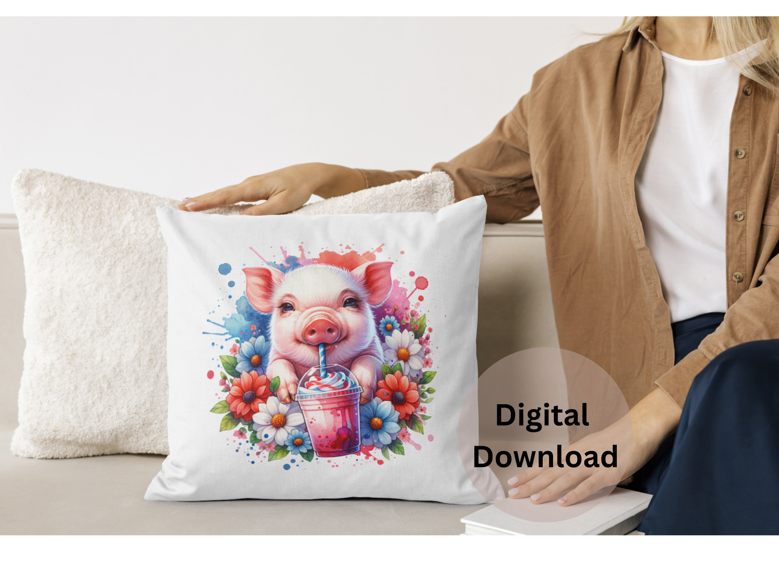 Pig With Shake Png, Pig Png, Pig Clipart, Digital Download, Coffee ...