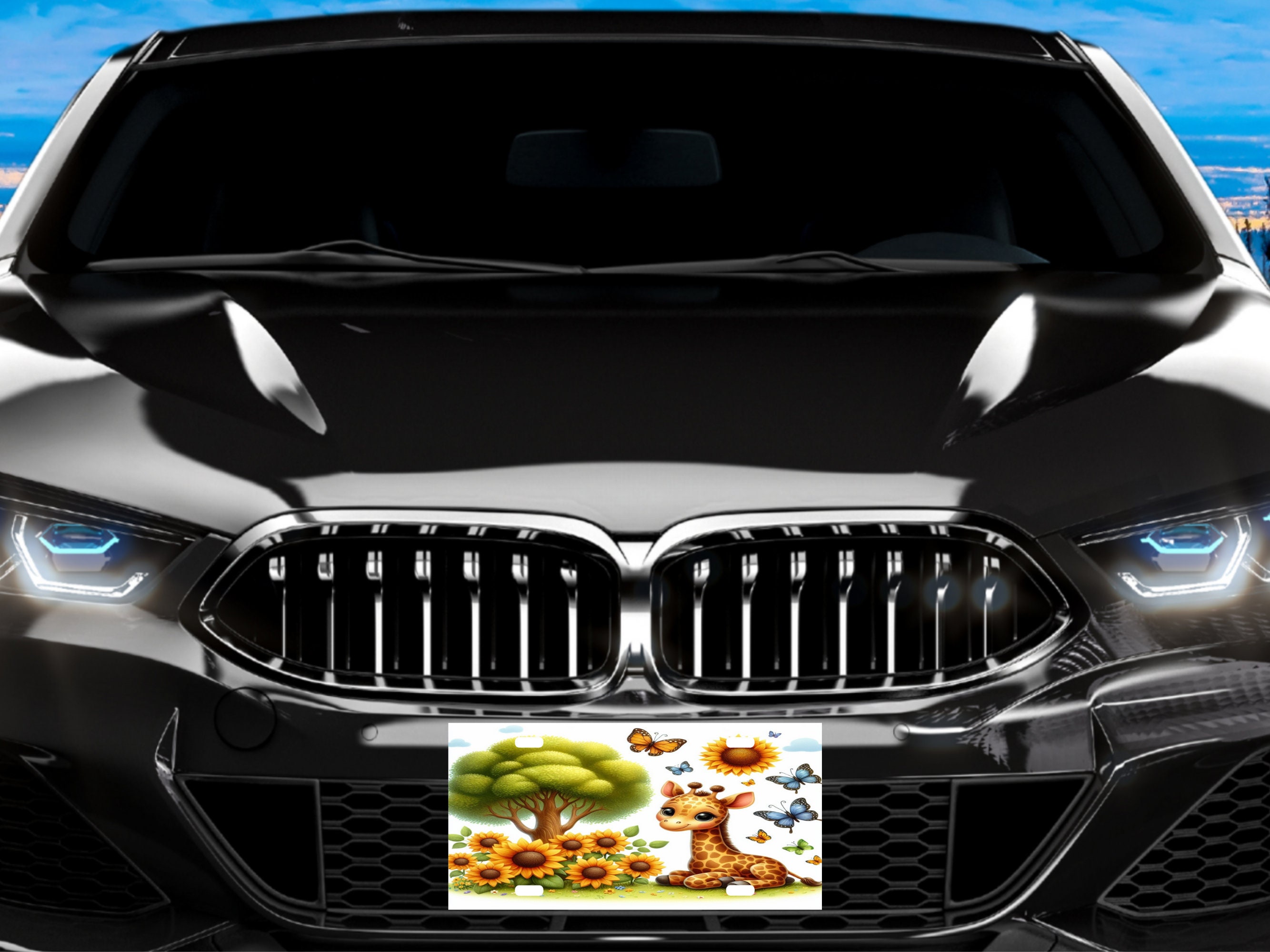 Cute Giraffes License Plate Sublimation Design Digital Download PNG ...